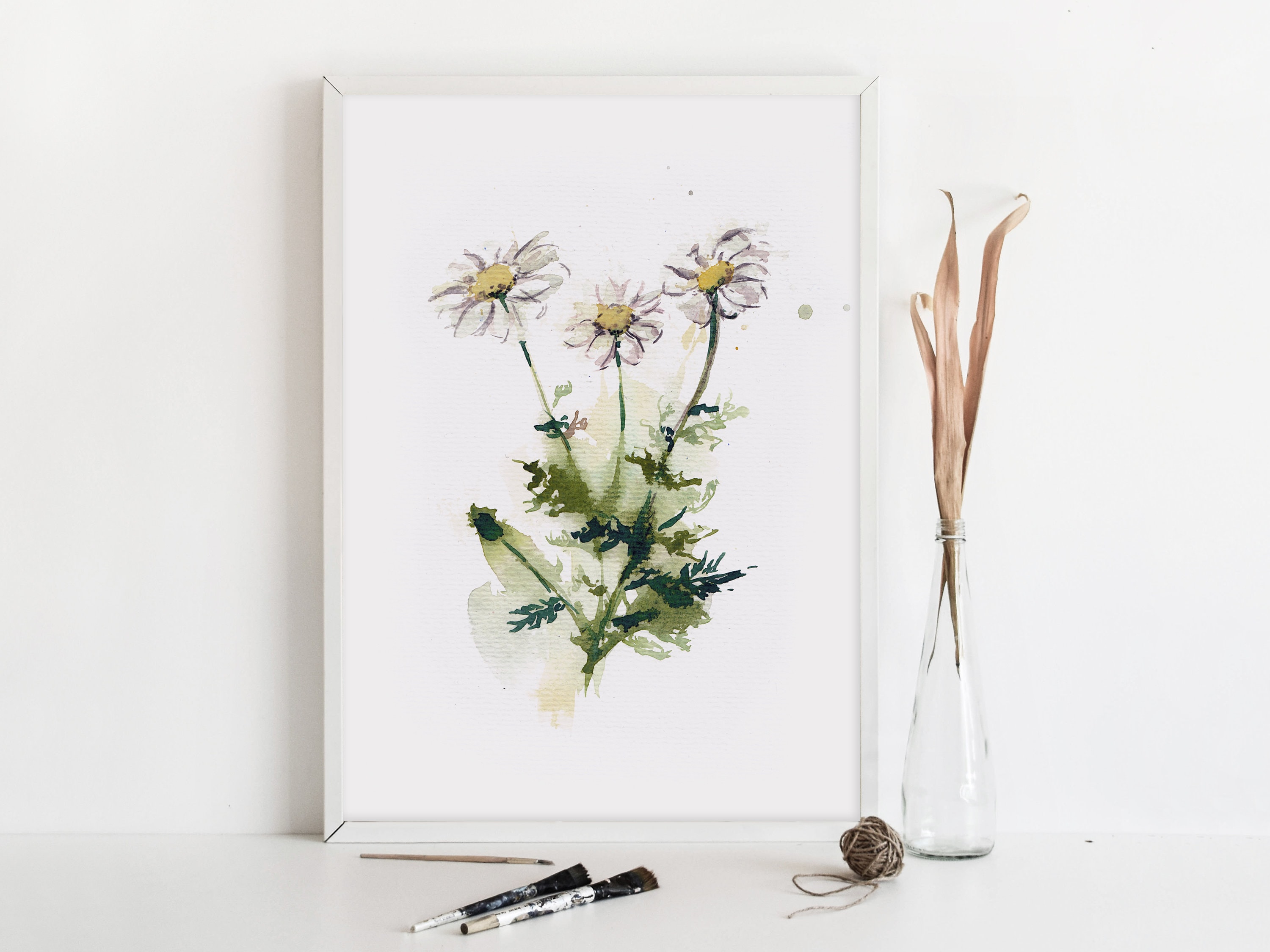 Watercolor Daisy Flower Art Print - Botanical Illustration - Etsy