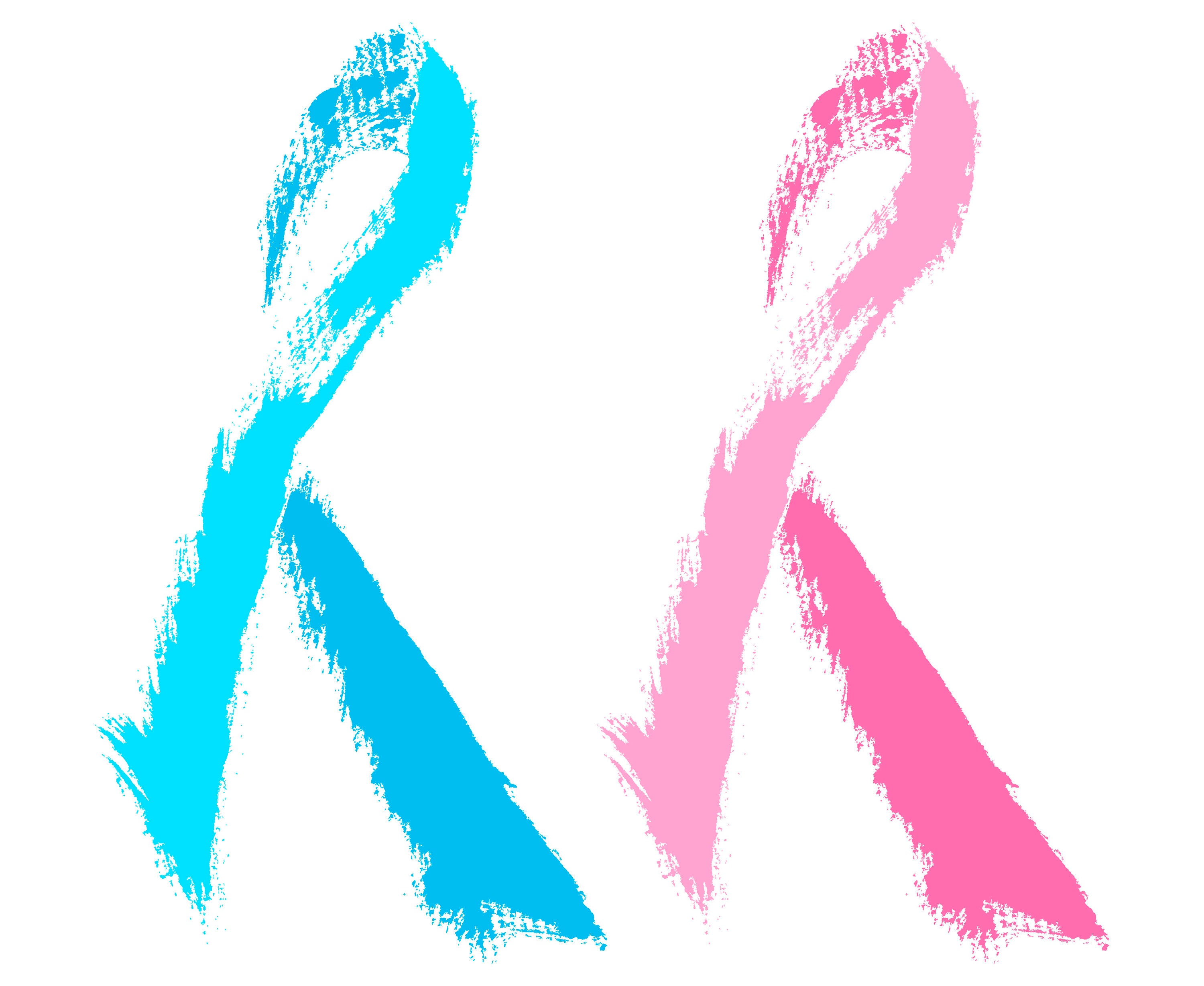 Cancer ribbon Pink Blue Ribbon Grunge Distressed | Etsy