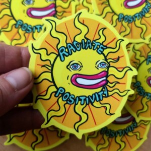 Groovy Surreal Vinyl Sticker Pack | Good Vibes Tropical Psychedelic ...