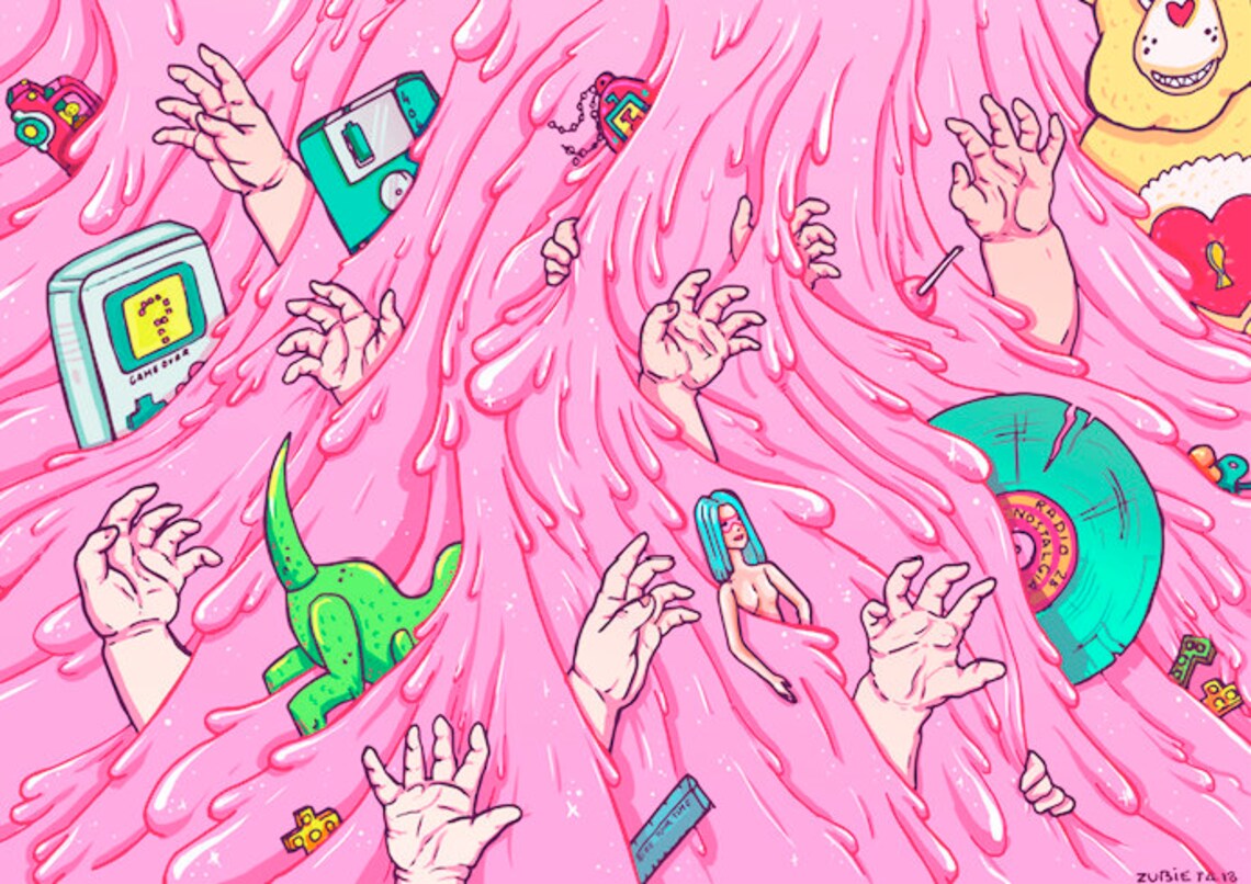 90s Nostalgia and Slime. Toys and Memories in a Pink - Etsy