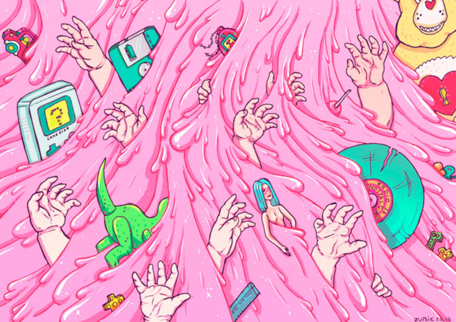 90s Nostalgia and Slime. Toys and Memories in a Pink - Etsy