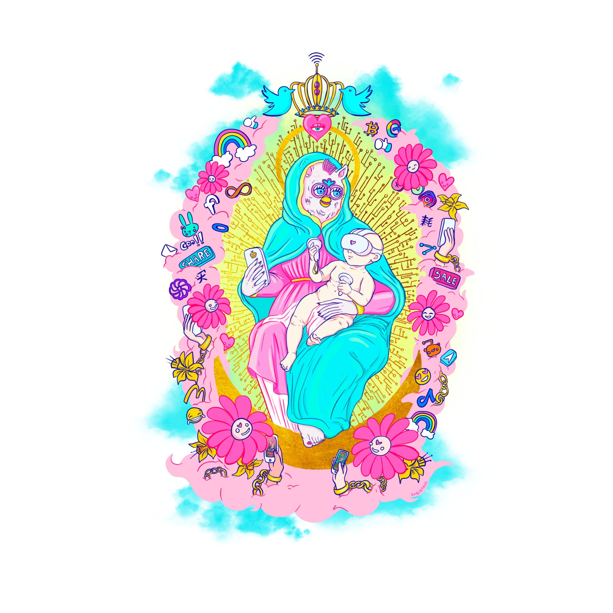 Mother Data, the Virgin Furby of 2050 T-shirt by Zubieta. Organic ...