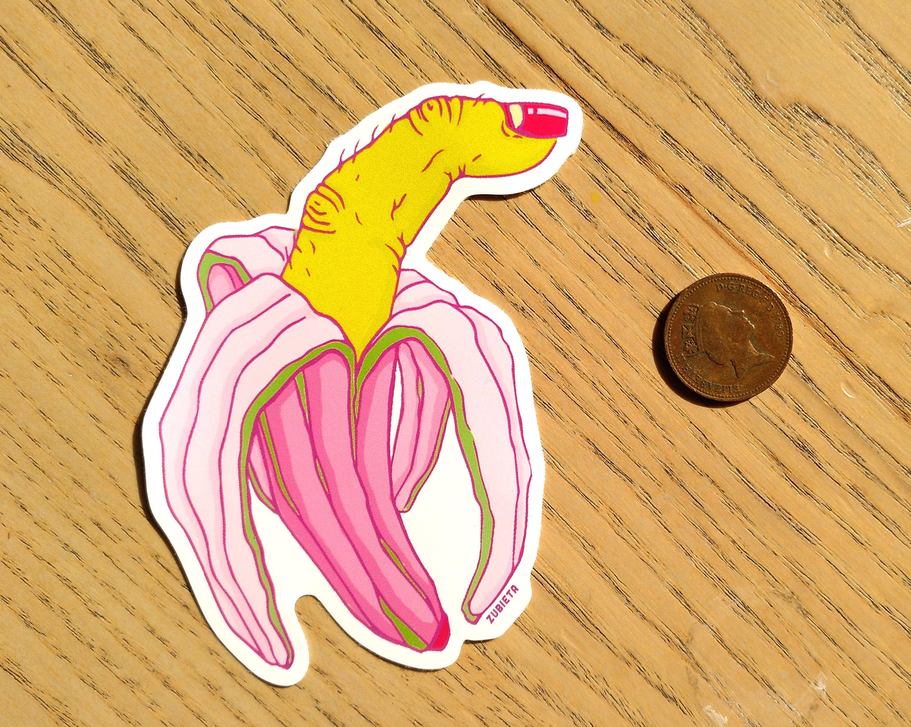 Finger Banana Sticker Tropical Psychedelic 10 Cm Weird - Etsy