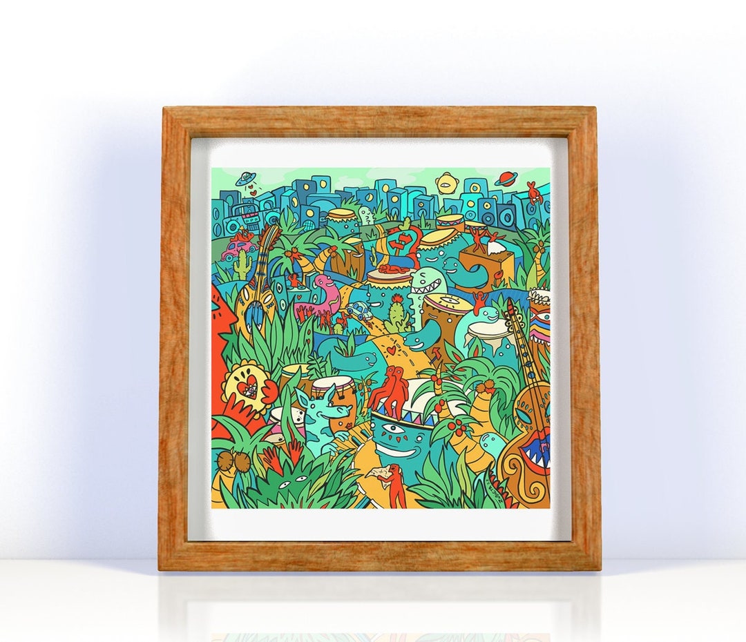 Bongo City: Brasil Tropical Jungle Square Wall Art II Art Giclée Print ...