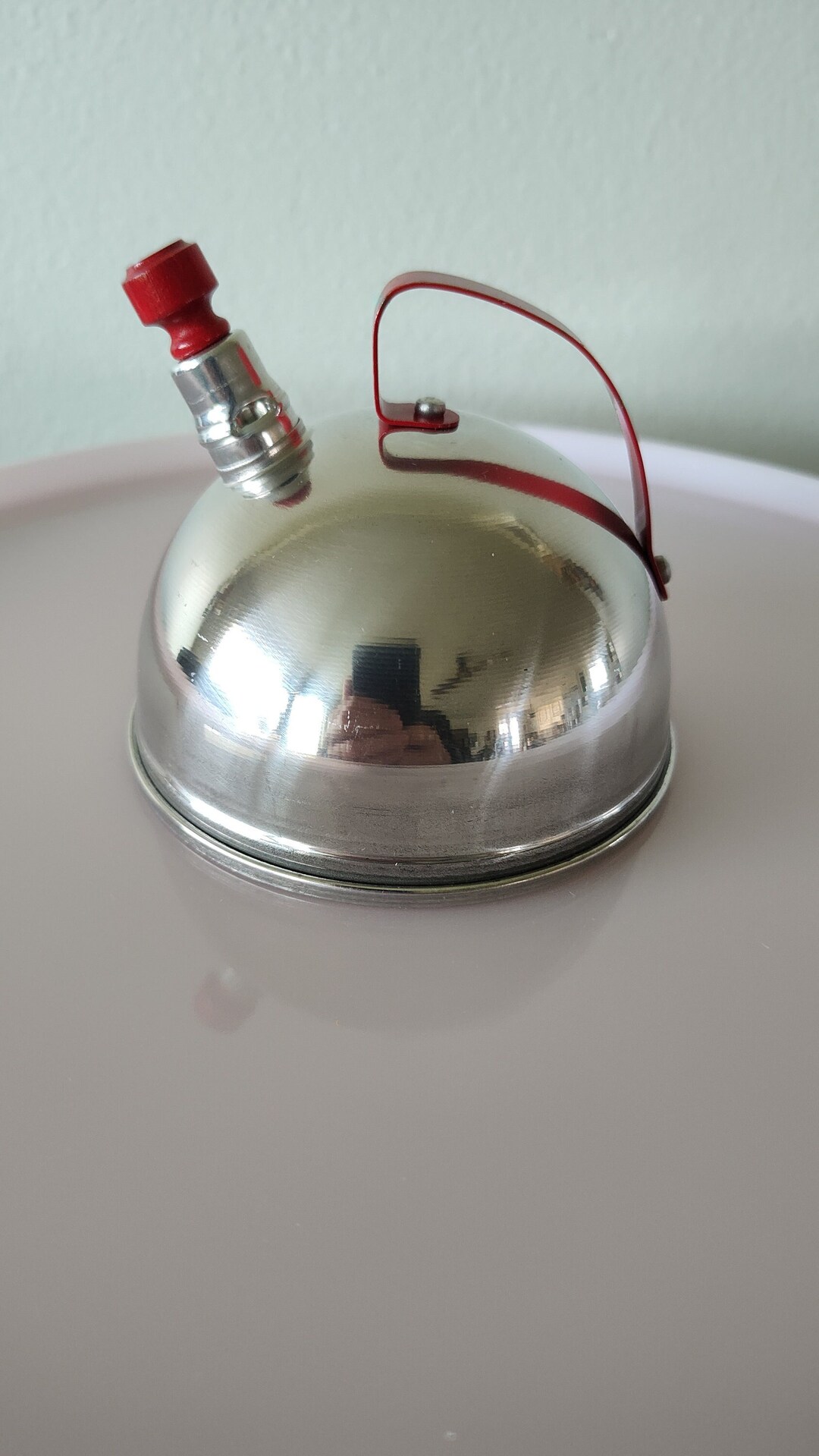 Child's Aluminum Tea Kettle Toy With Red Handle and Whistler Knob ...