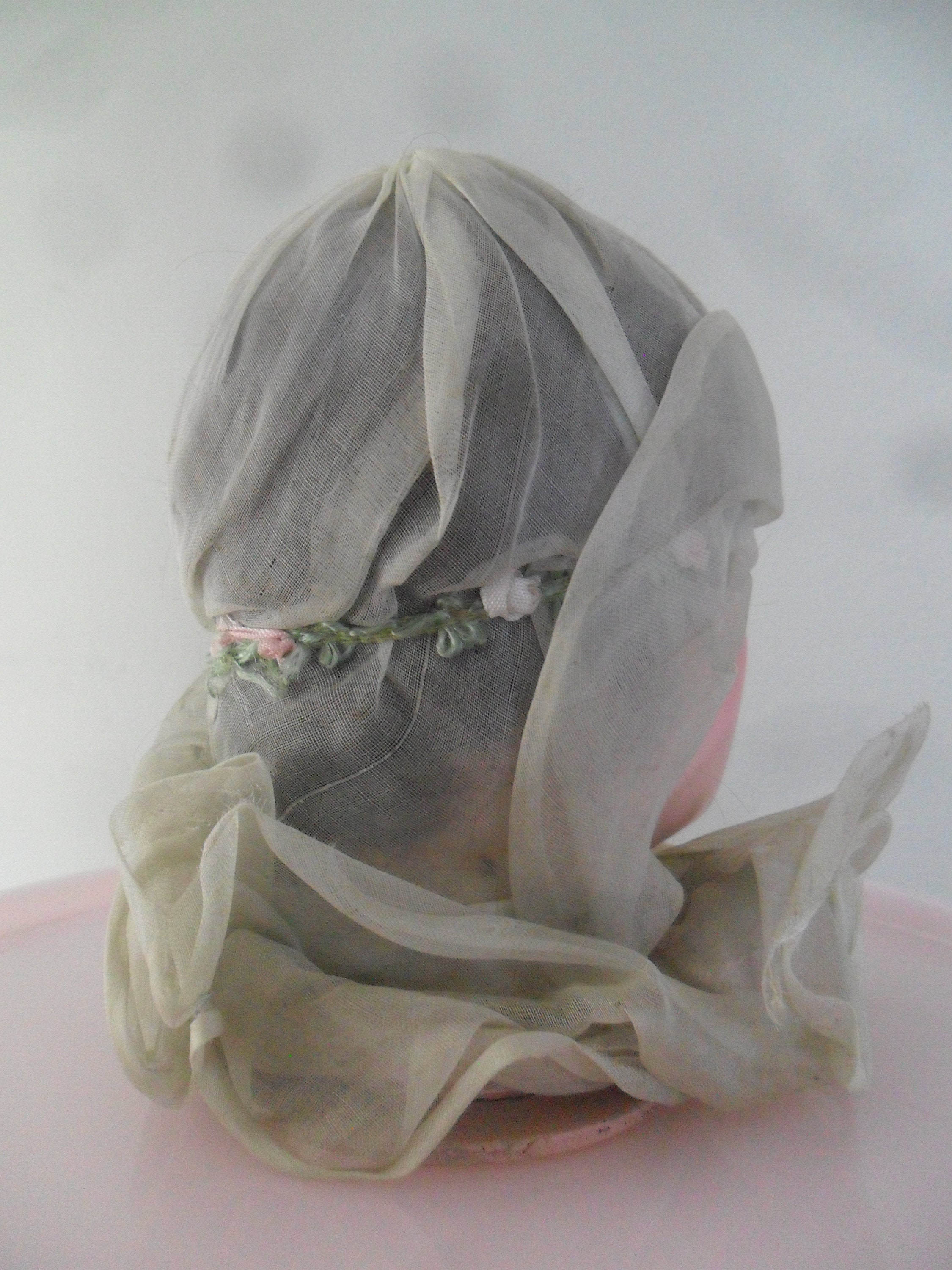 1920s Paper Mache Girl With Silk Cloche Hat Ribbon Flowers | Etsy