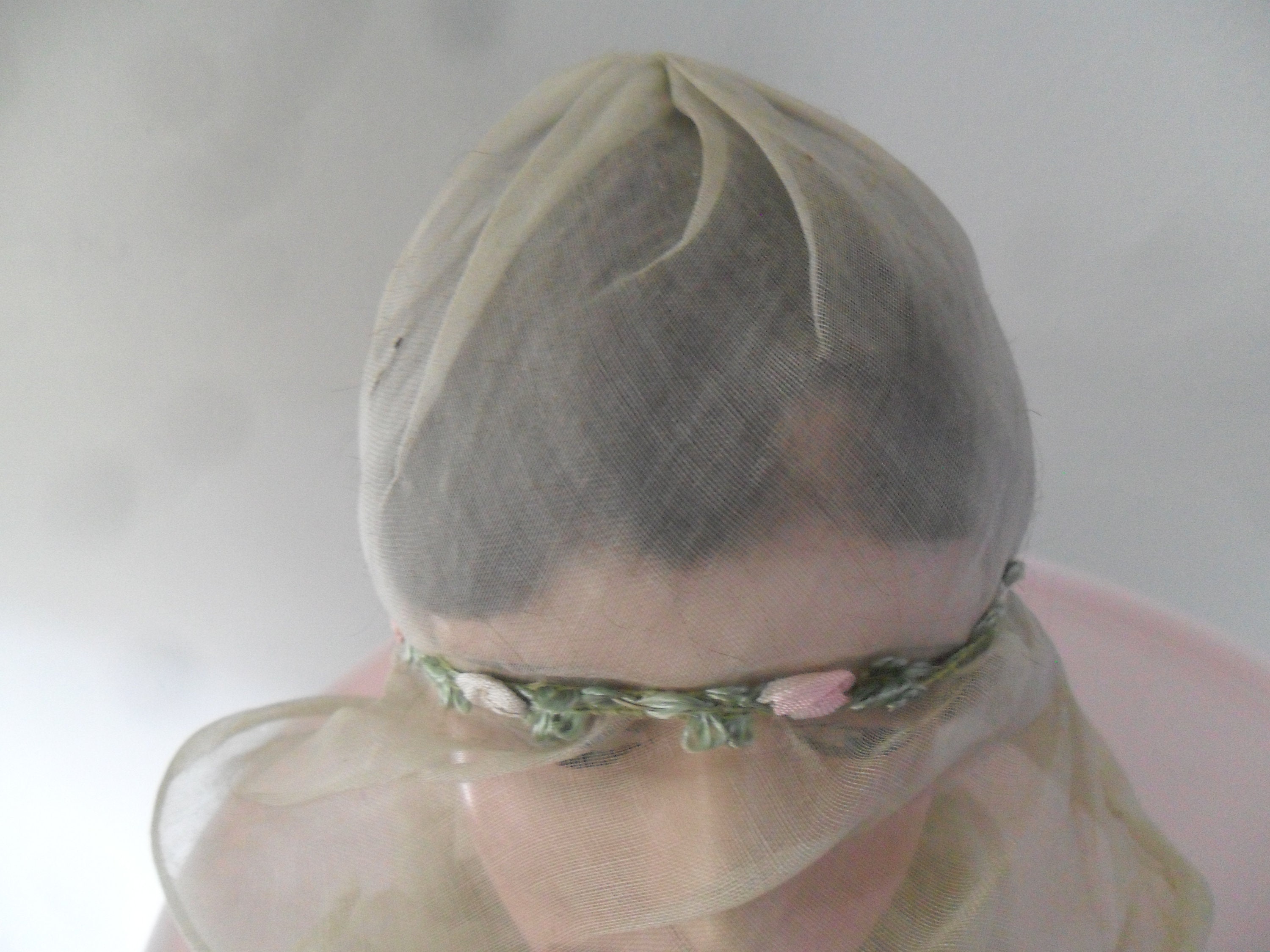 1920s Paper Mache Girl With Silk Cloche Hat Ribbon Flowers | Etsy