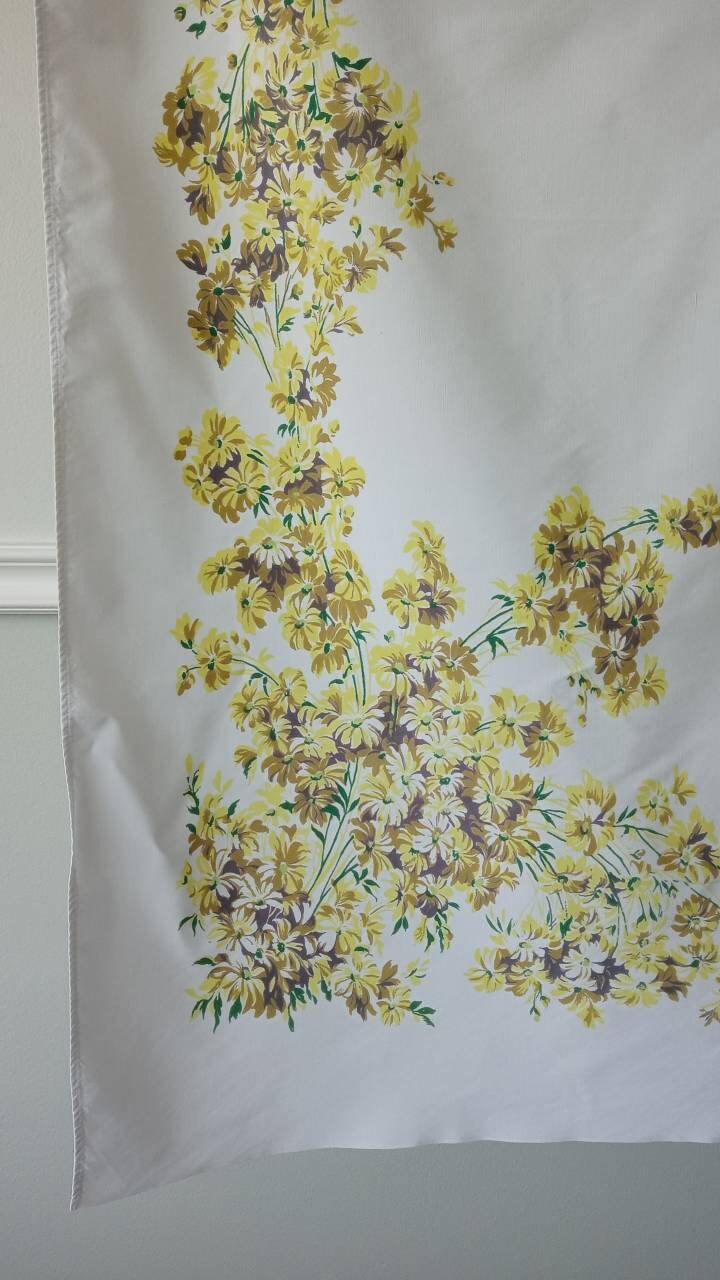 1950s California Handprint Spring Floral Tablecloth White | Etsy