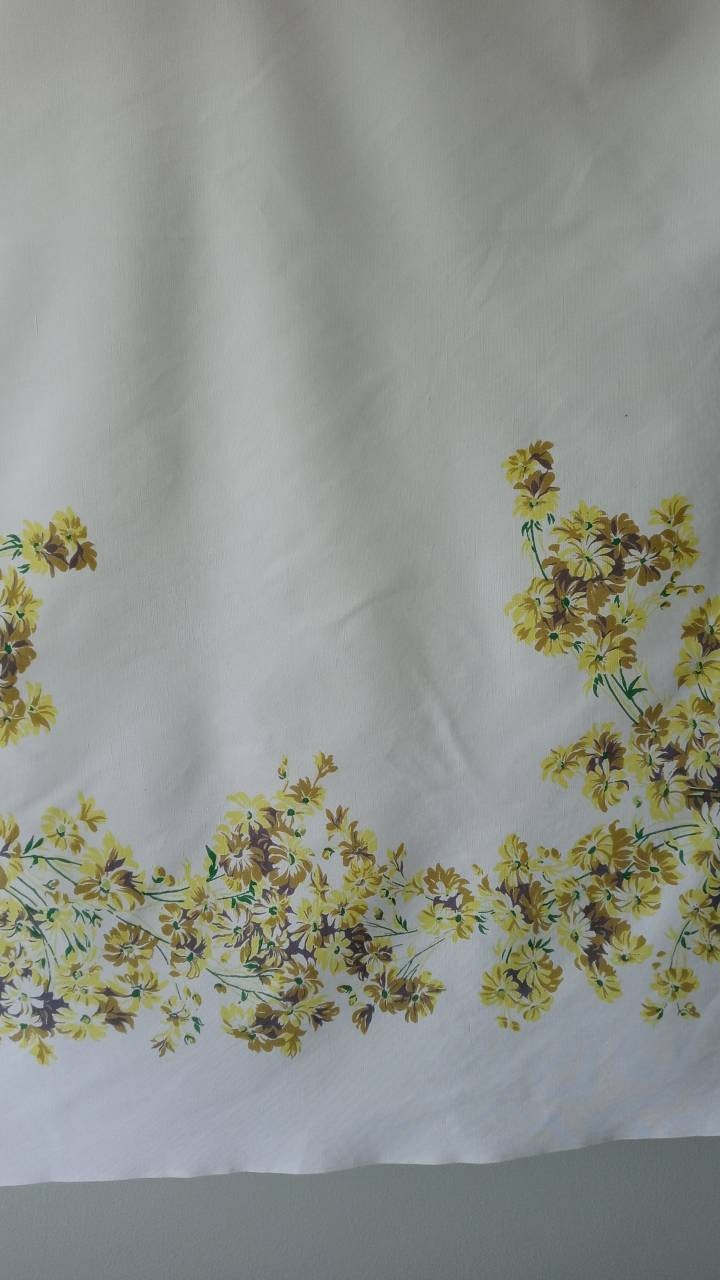 1950s California Handprint Spring Floral Tablecloth White - Etsy
