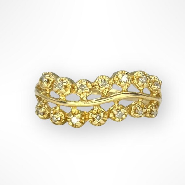 Diamond Wave Ring - Etsy