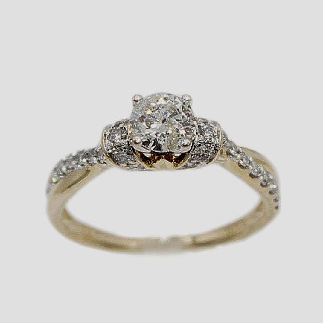 14k Gold Round ~0.83ct T/w Diamonds - Size 7 - Etsy