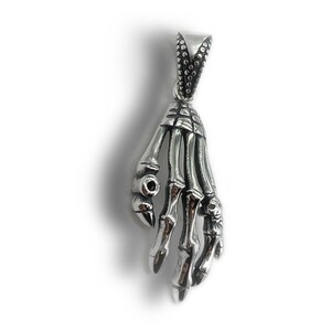 925 Sterling Silver Skeleton Hand Pendant Charm - Etsy