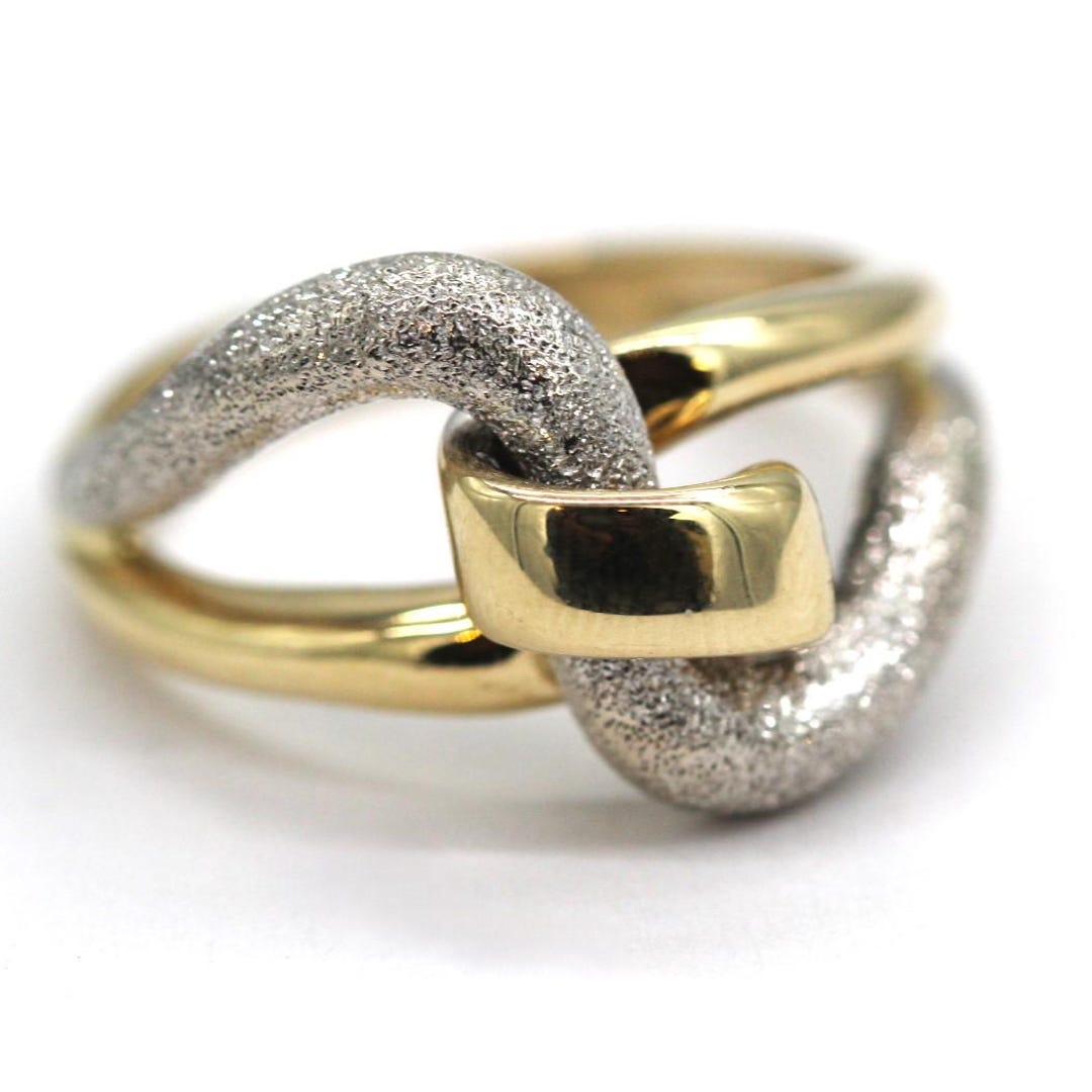 14k White and Yellow Gold Two-tone Infinity Ring Size 7.5 - Etsy