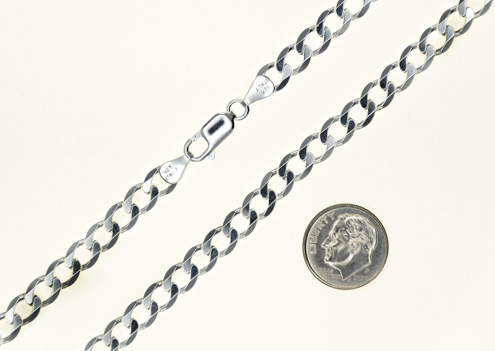 ITALY 925 SOLID Sterling Silver CURB Chain Necklace or - Etsy