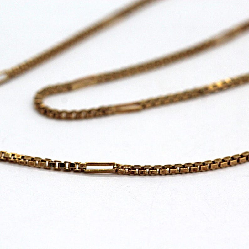 14K Yellow Gold Link Box Chain 15 Inch - Etsy