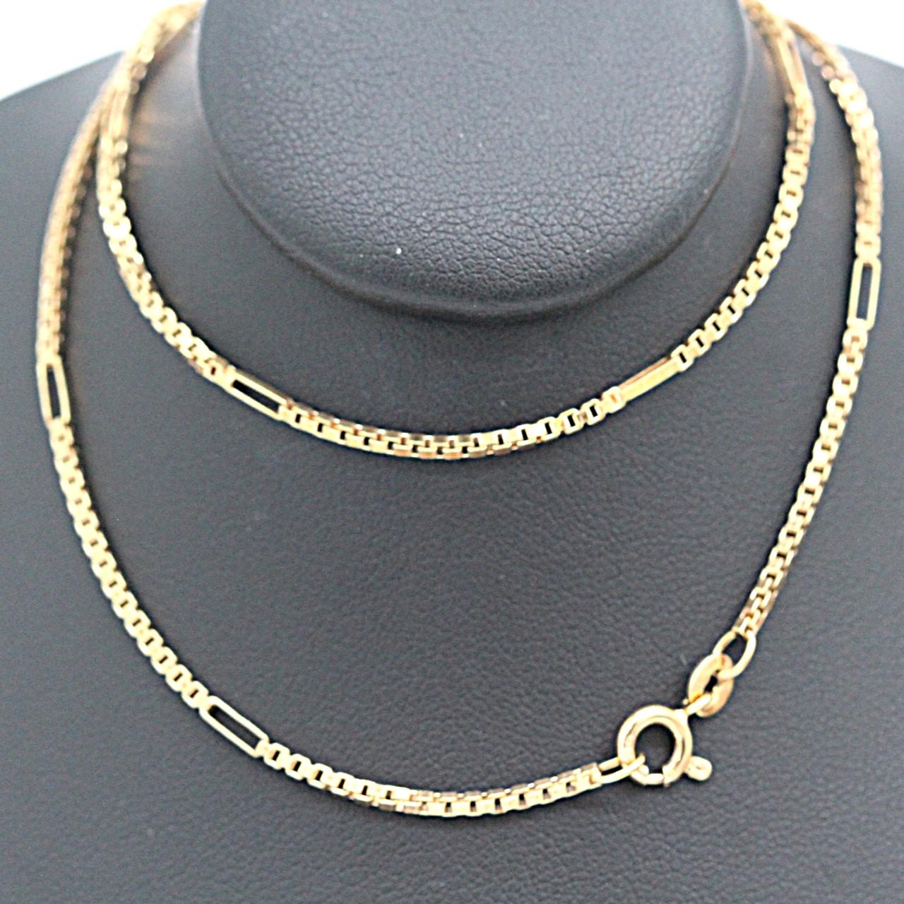 14K Yellow Gold Link Box Chain 15 Inch - Etsy