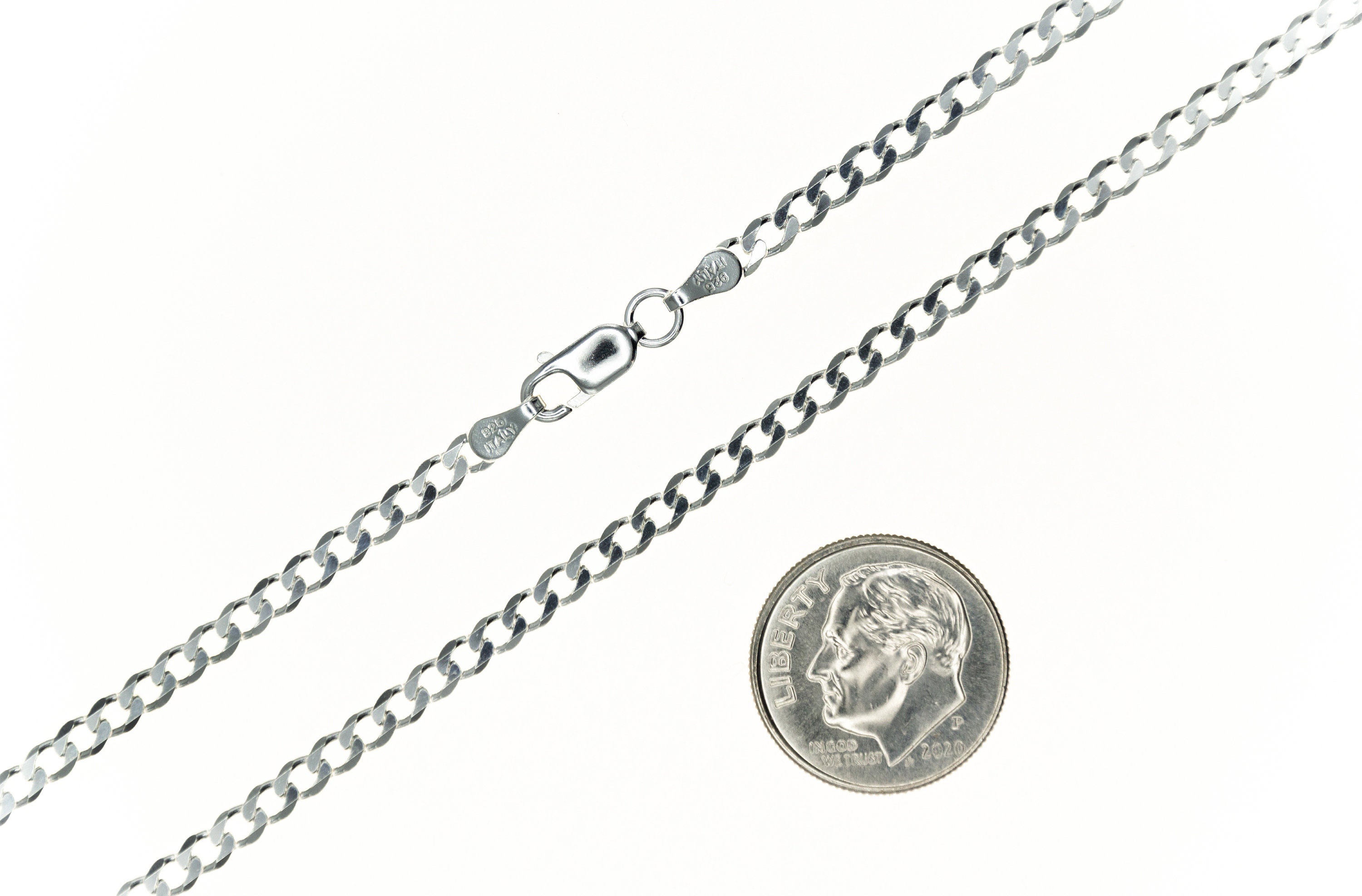 ITALY 925 SOLID Sterling Silver CURB Chain Necklace or - Etsy