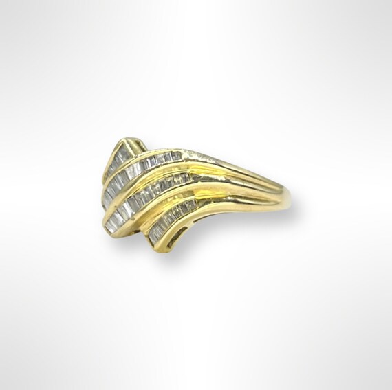 14k Gold Vintage Baguette Diamond Channel Statement R… - Gem