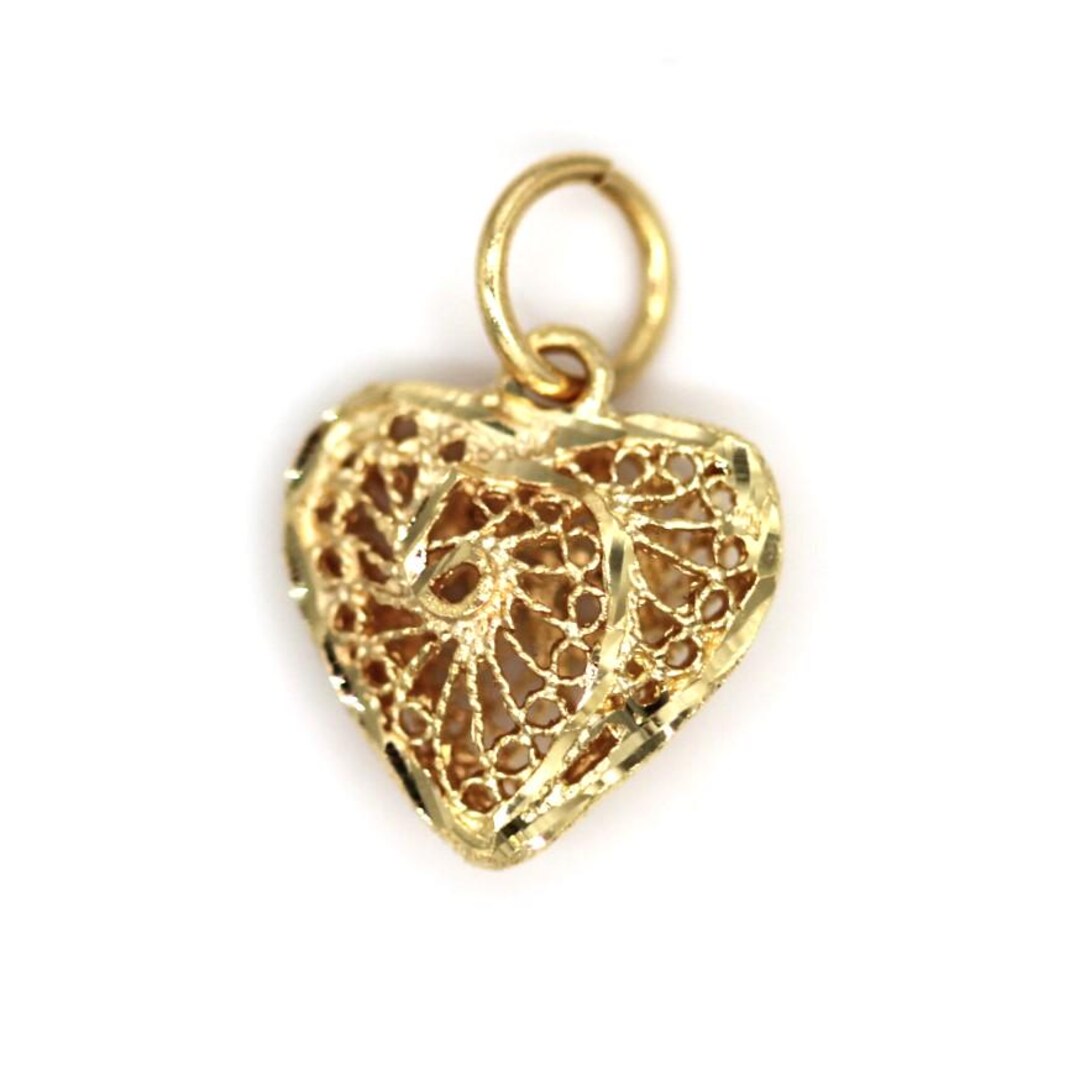 14k Yellow Gold Hallow Swirl and Web Pendant - Etsy
