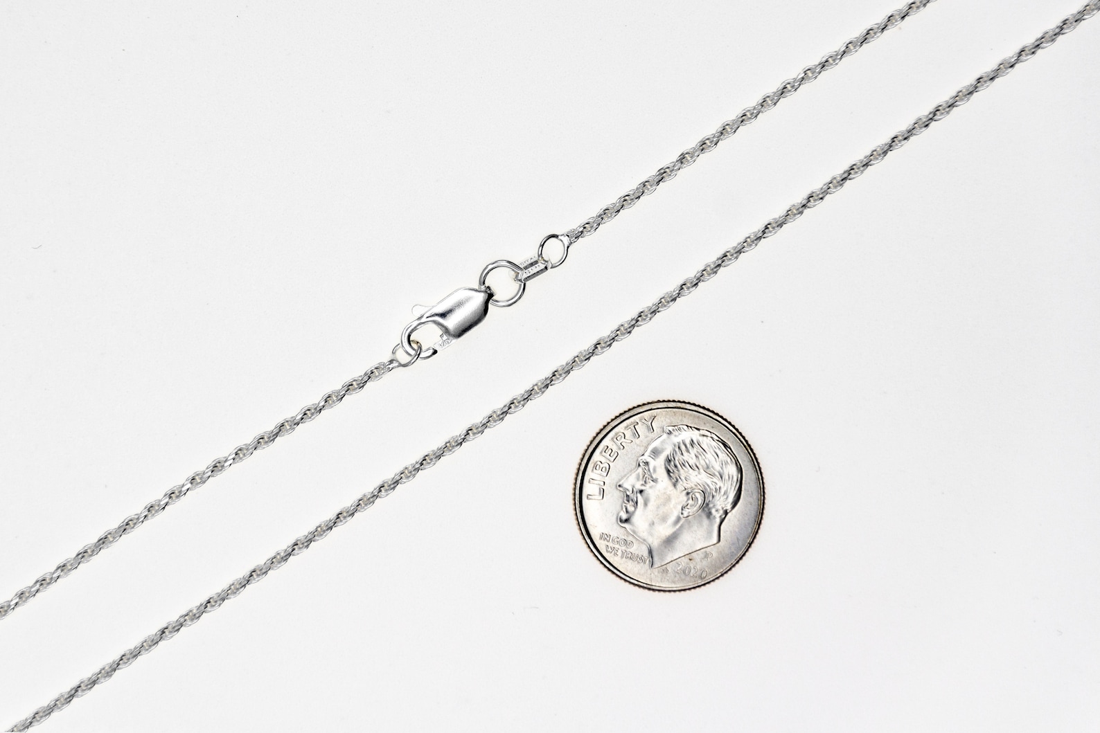 Italy 925 SOLID Sterling Silver Diamond-cut ROPE Chain - Etsy