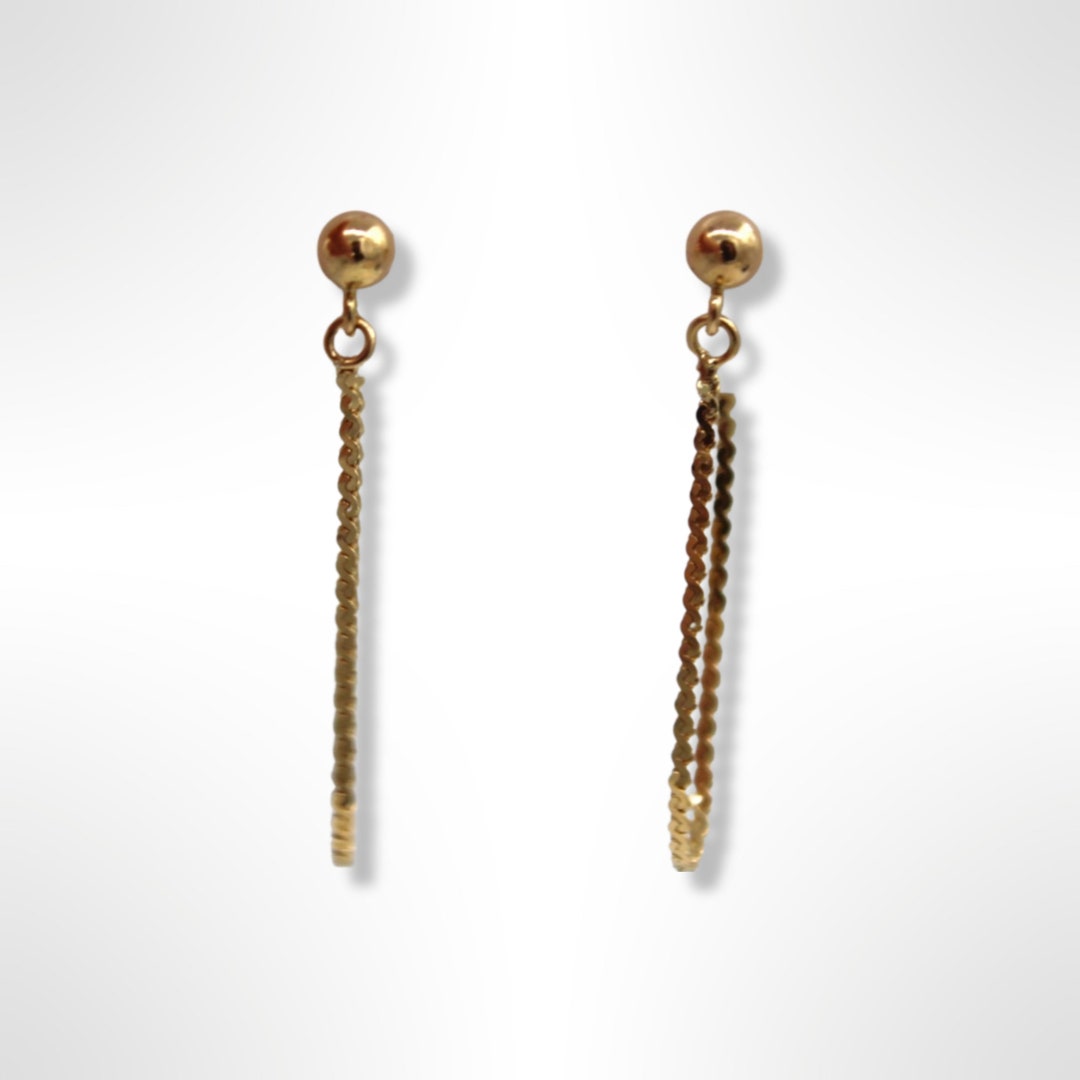 14K Gold Serpentine Chain Dangle Earrings - Etsy