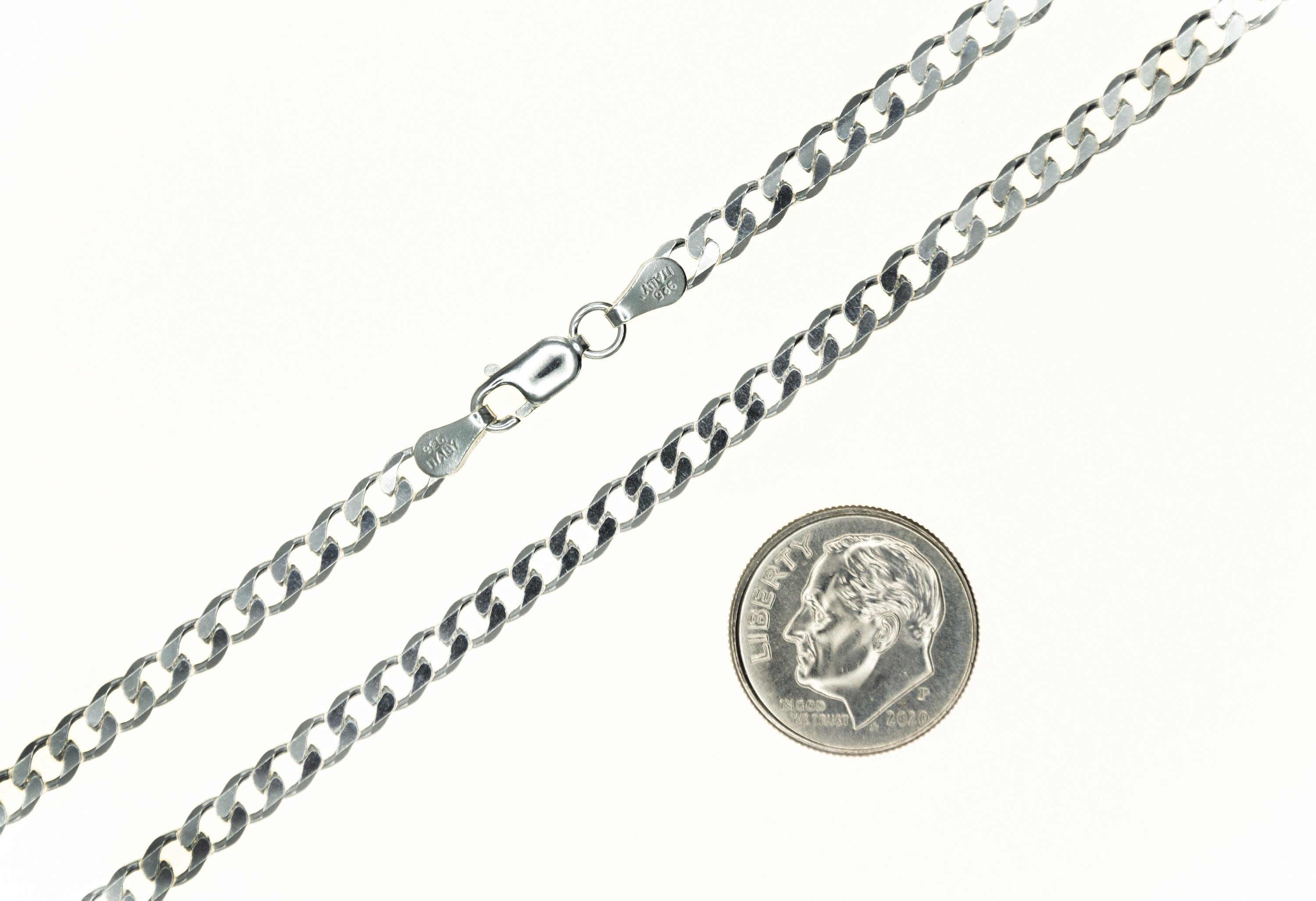 ITALY 925 SOLID Sterling Silver CURB Chain Necklace or - Etsy