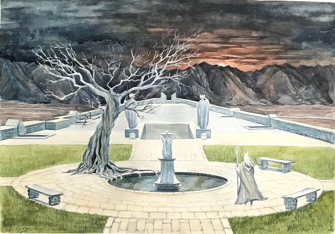 MINAS TIRITH Print White Tree Unframed Wall decor Wall | Etsy