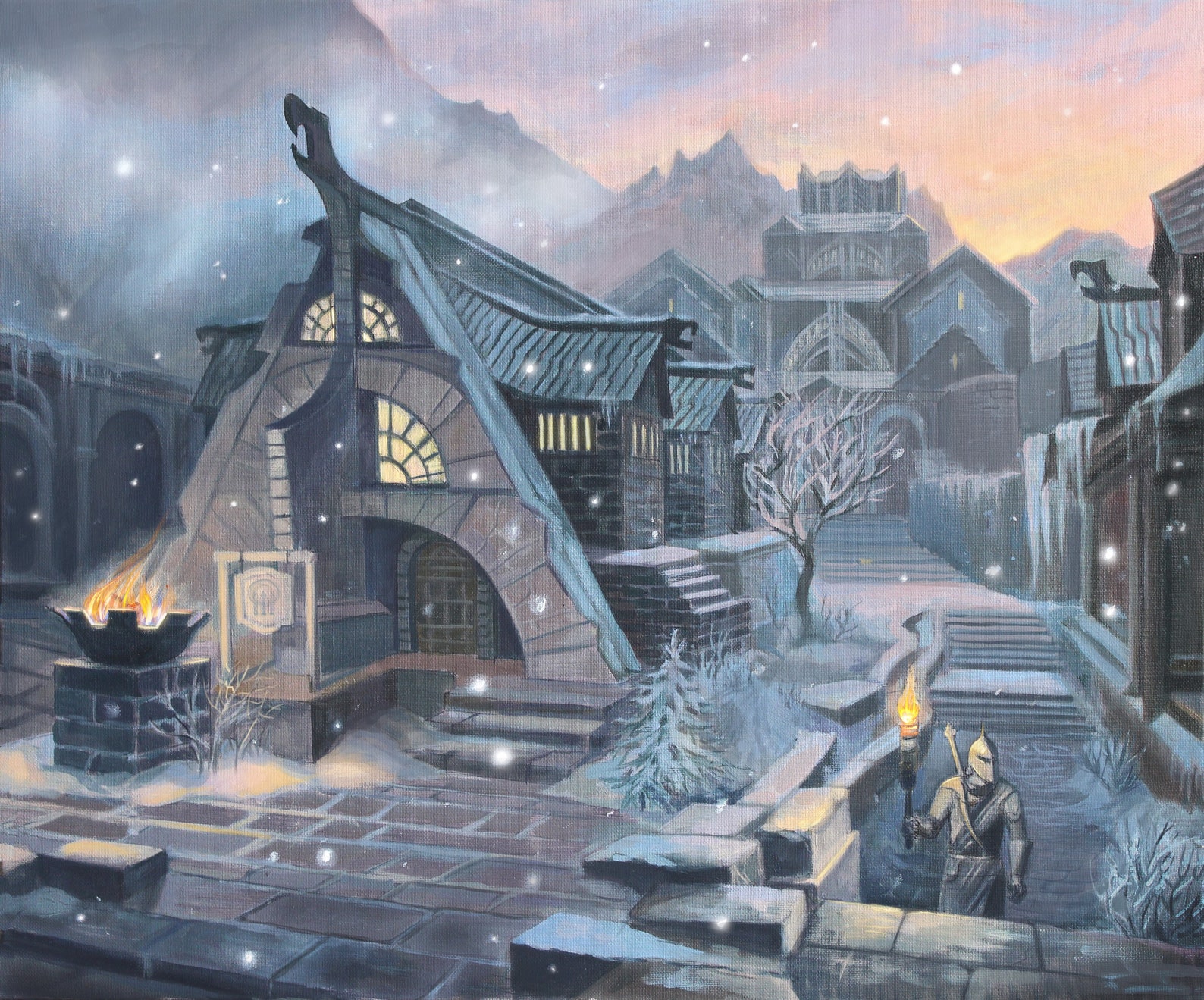 Skyrim PRINT The Elder Scrolls Skyrim Art Windhelm Video | Etsy