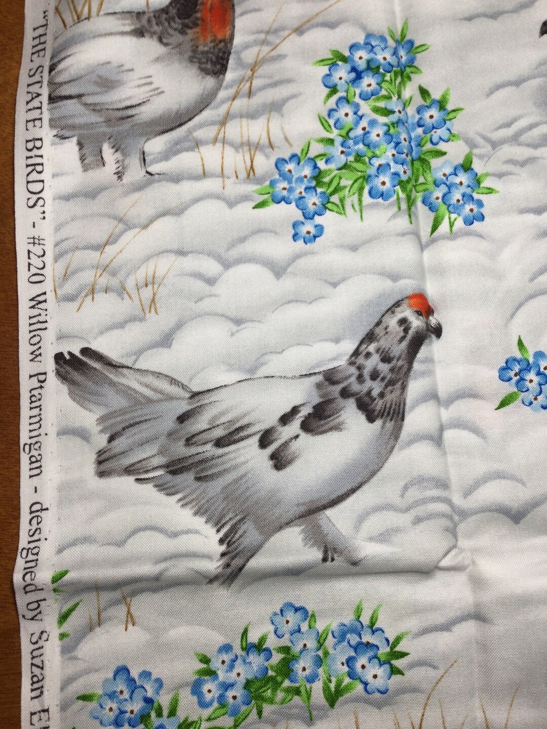 Willow Ptarmigan Fabric – Alaska State Bird, Suzan Ellis for Northcott ...