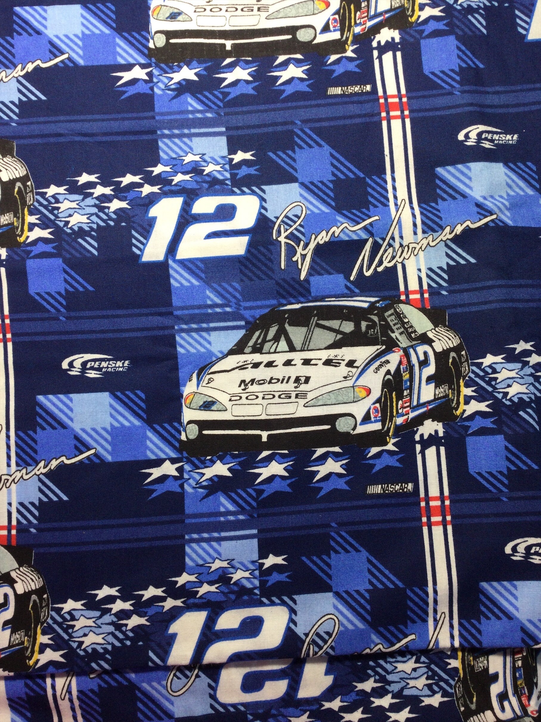 NASCAR Fabric, Ryan Newman, 12, Mobil, Penske Racing, Monte Carlo ...