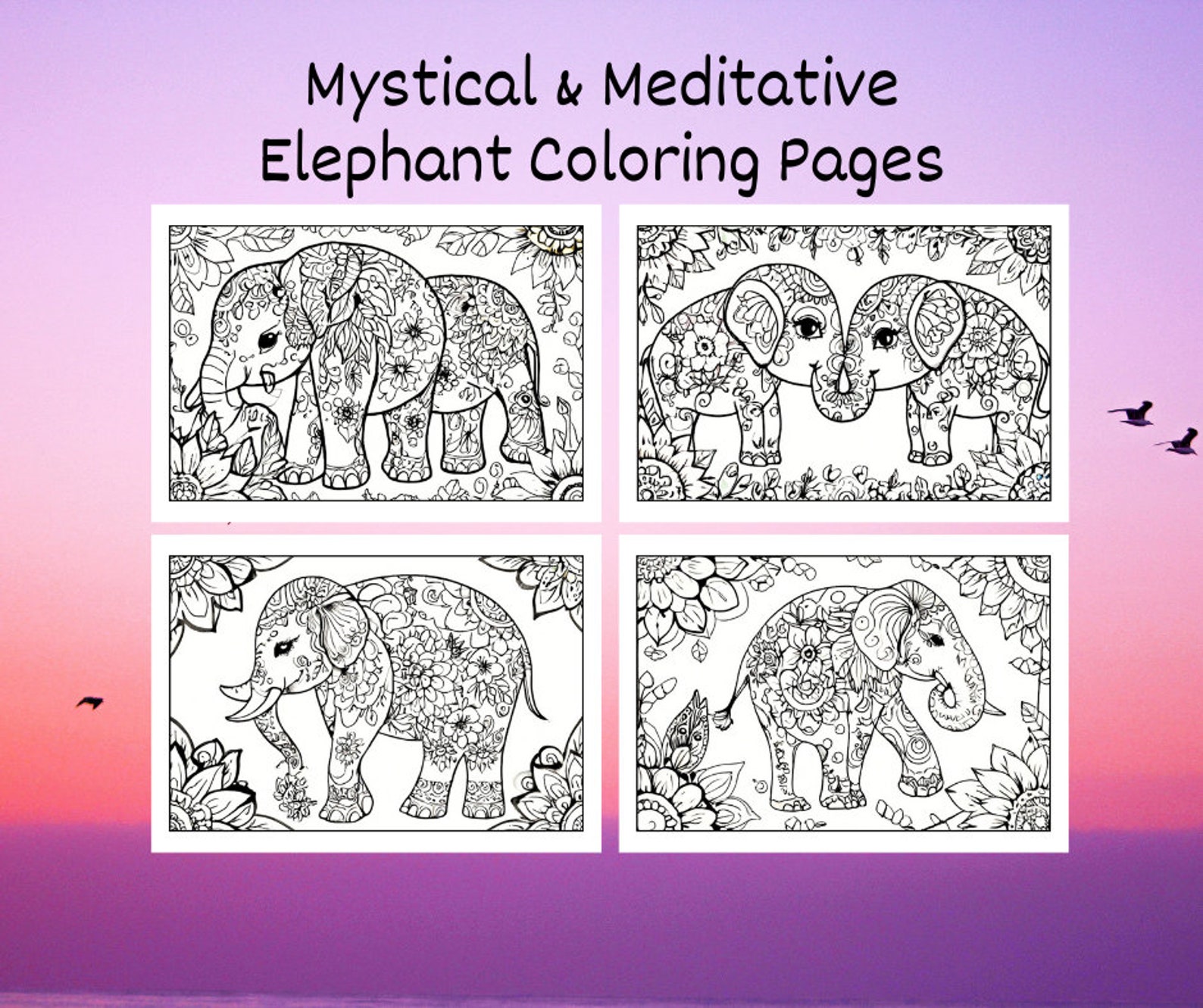Elephant Animal Coloring Pages Coloring Printable Coloring Book Jungle ...