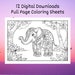 Elephant Animal Coloring Pages Coloring Printable Coloring Book Jungle ...