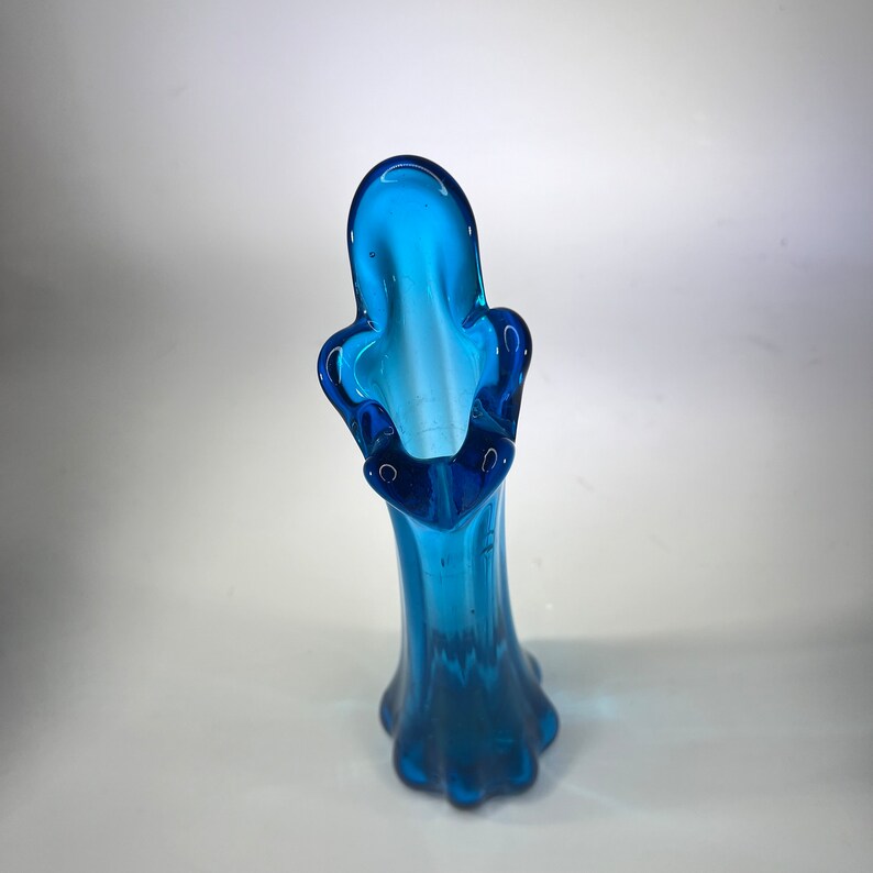 Blue Swung Glass Five Finger Vase - Etsy