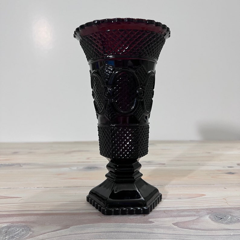 Vintage Avon Cape Cod Ruby Red Vase - Etsy