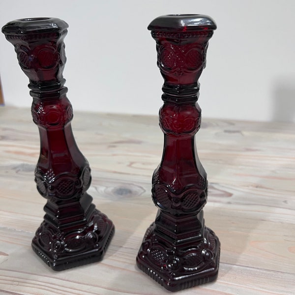 Red Glass Candle - Etsy