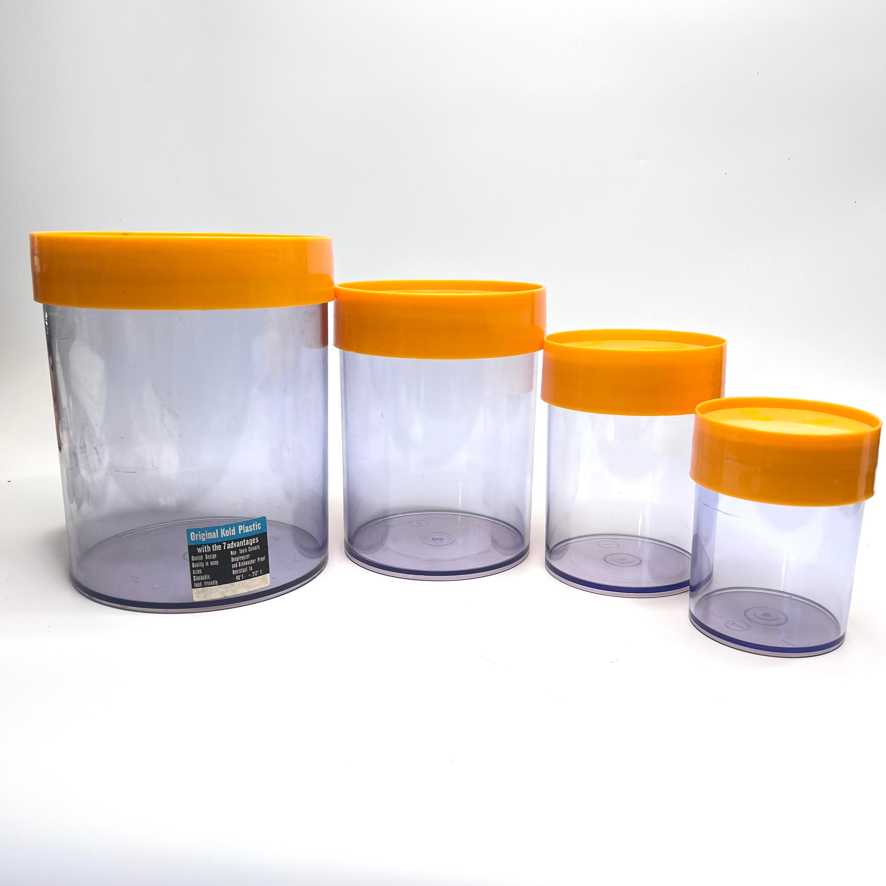 Erik Kold Design Set of 4 MCM Plastic Storage Canisters Made in Denmark ...