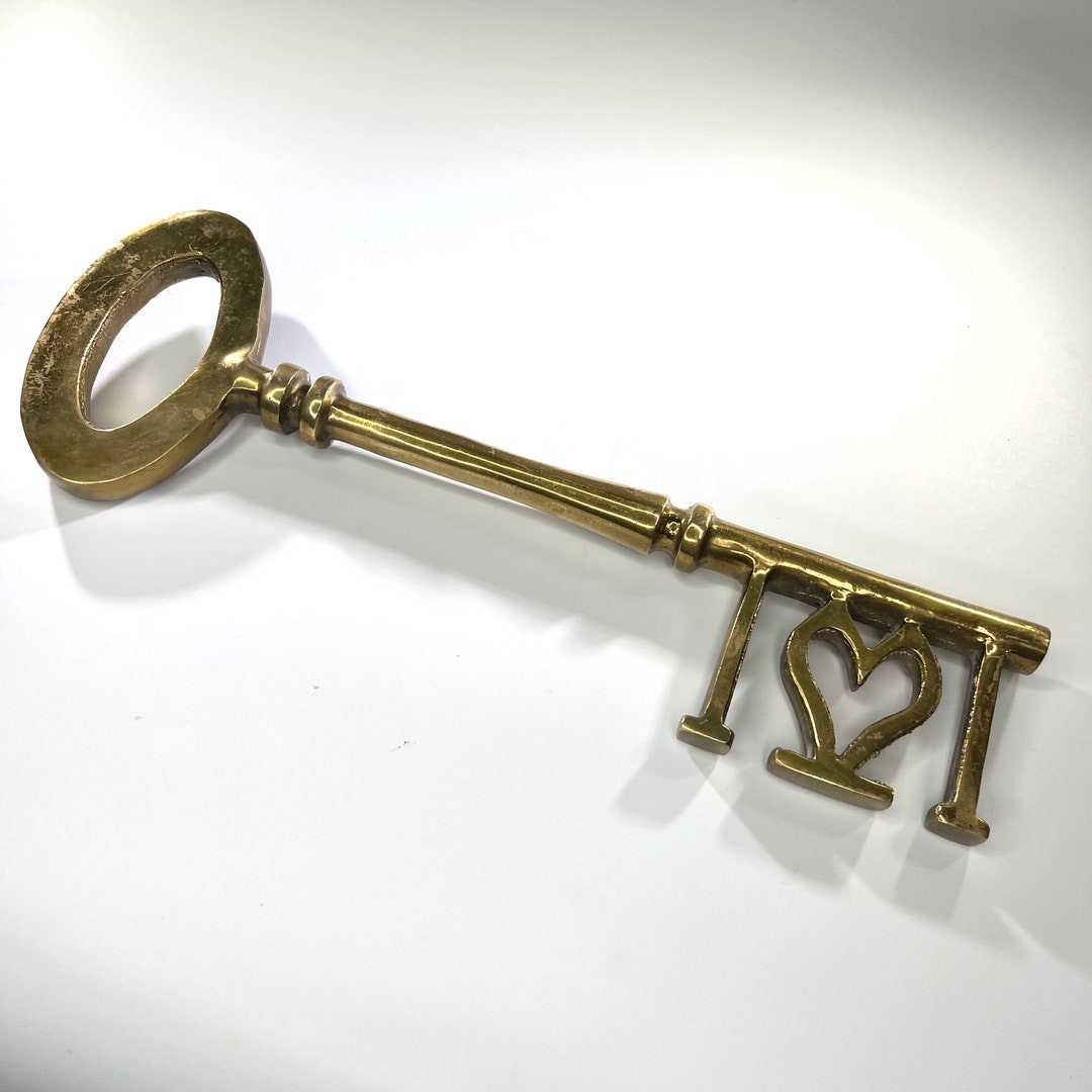 Vintage Extra Large Brass Key - Etsy