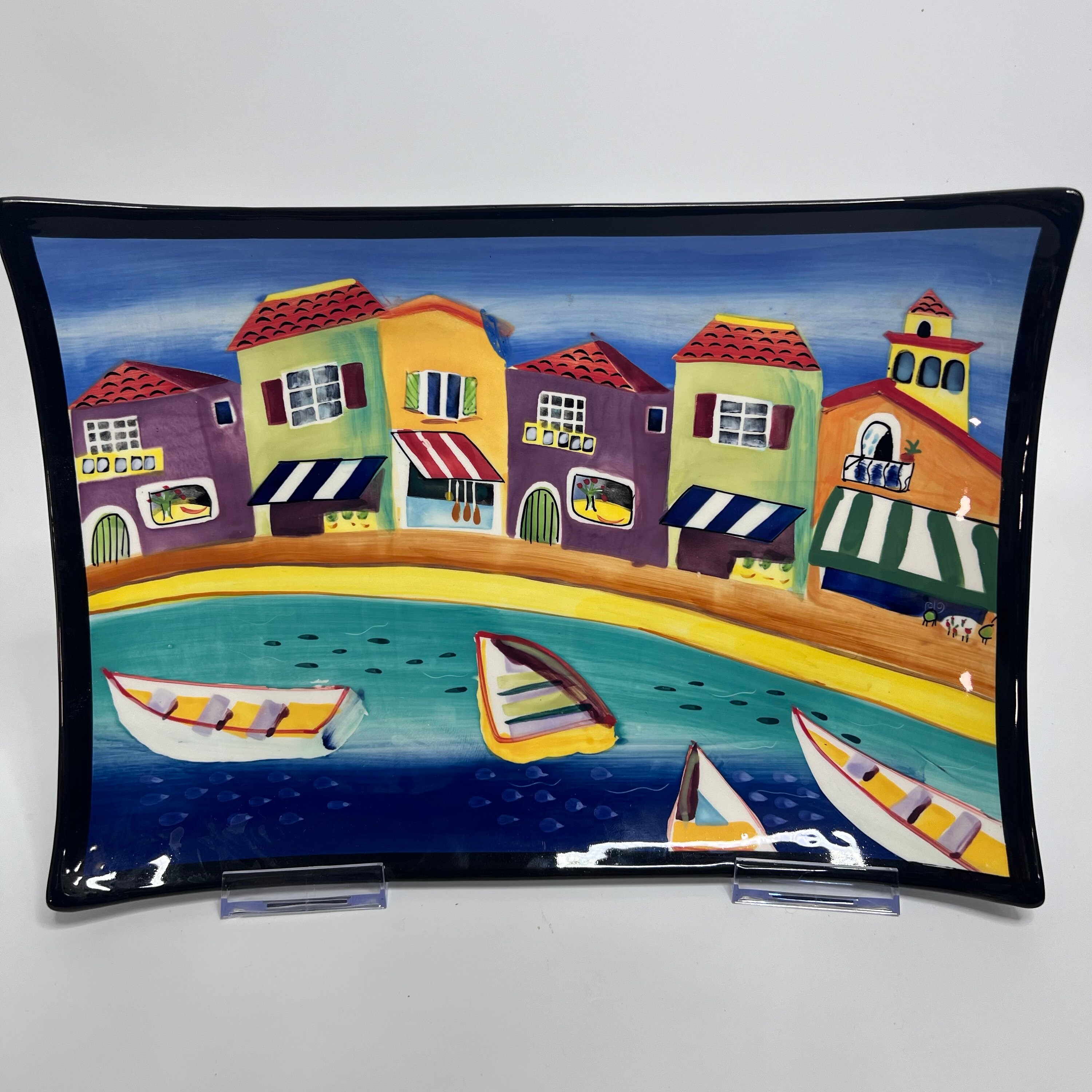 Mary Naylor Designs Hand Painted Wall Hanging- Continental Harbor - Etsy