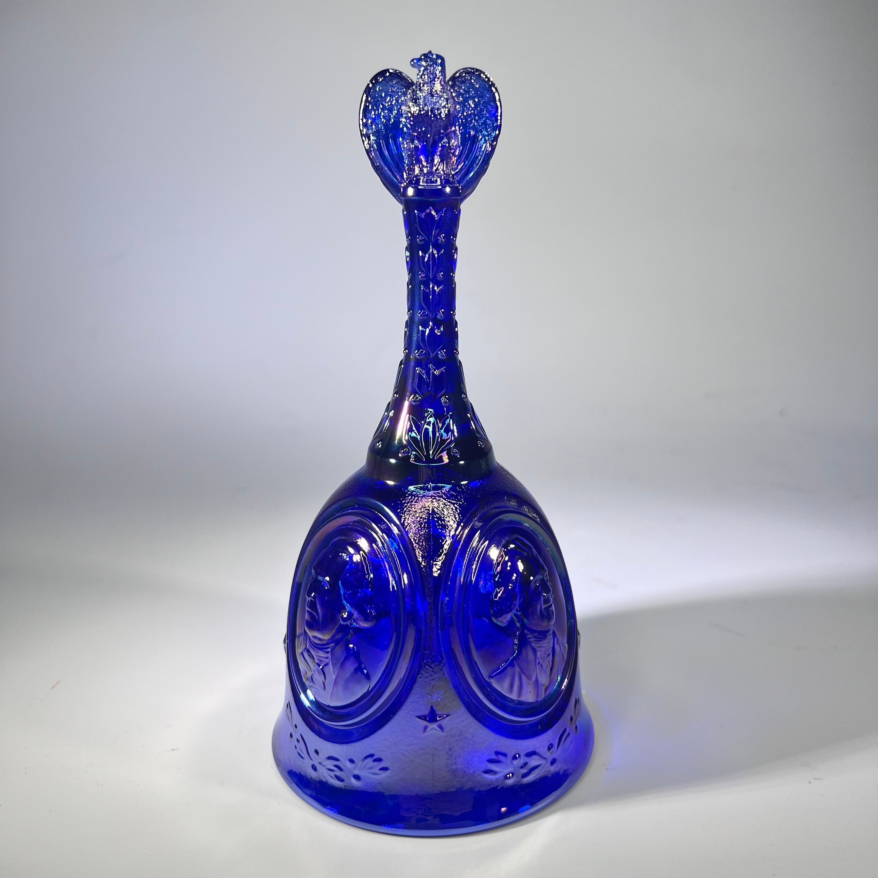 Fenton Glass Bicentennial Bell Independence Blue Iridized Glass - Etsy