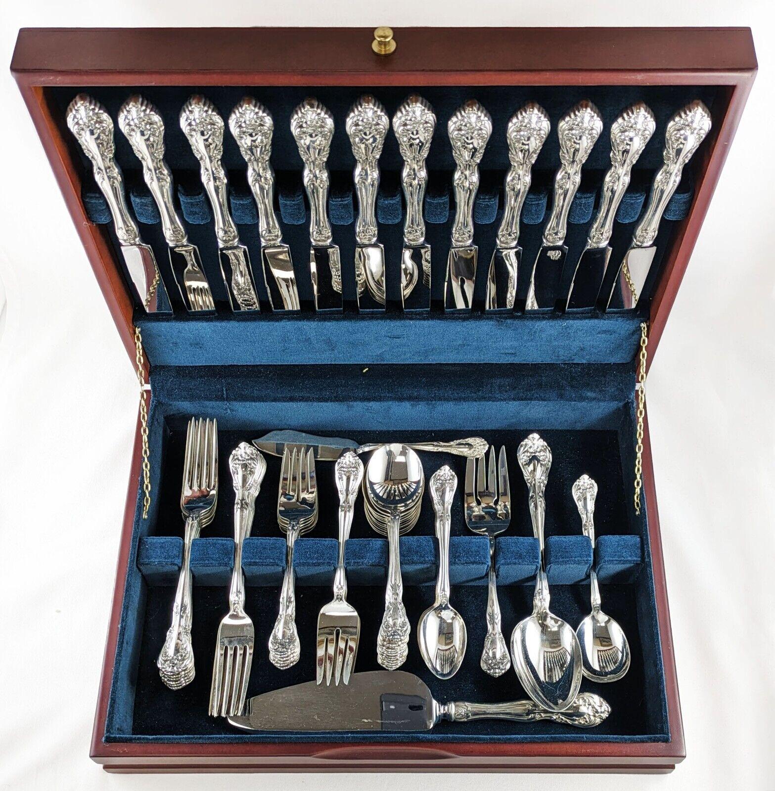 Alvin Chateau Rose Sterling Silver Flatware Set 66pcs, Service for 12 ...