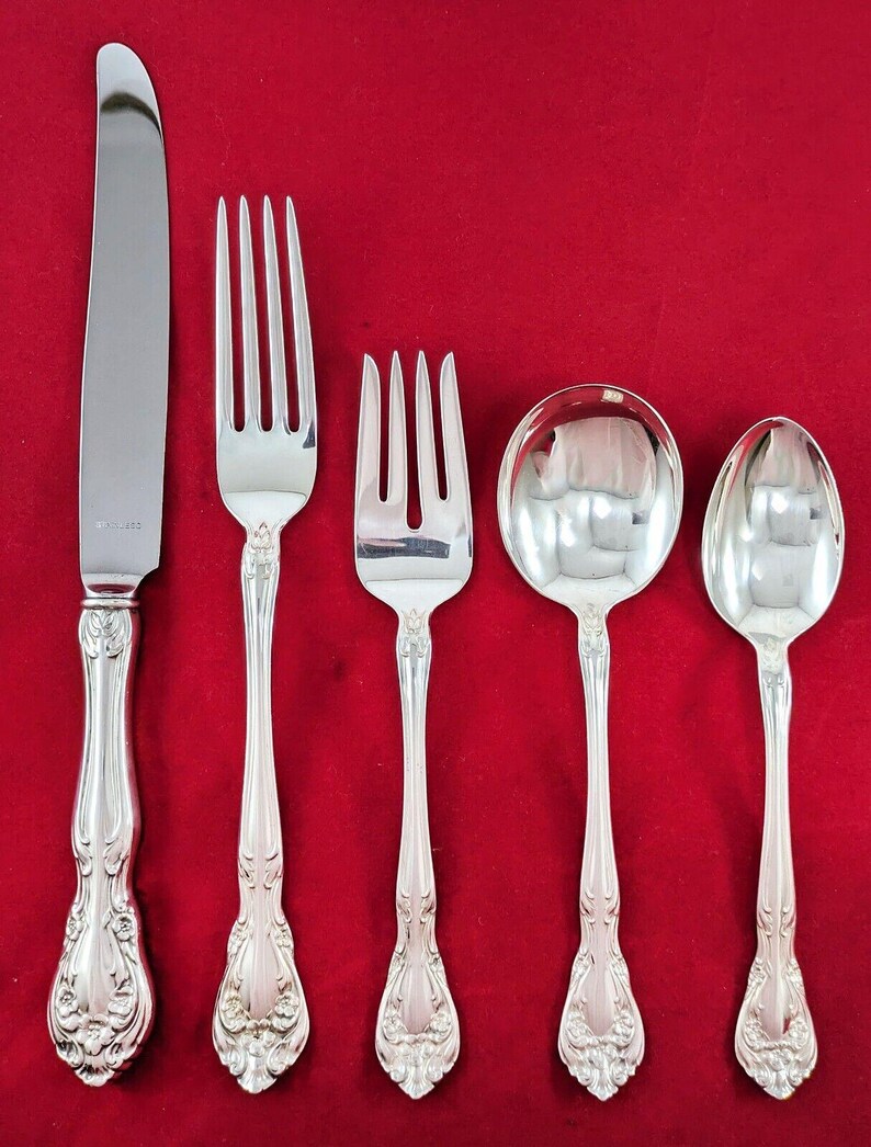 Alvin Chateau Rose Sterling Silver Flatware Set 66pcs, Service for 12 - Etsy