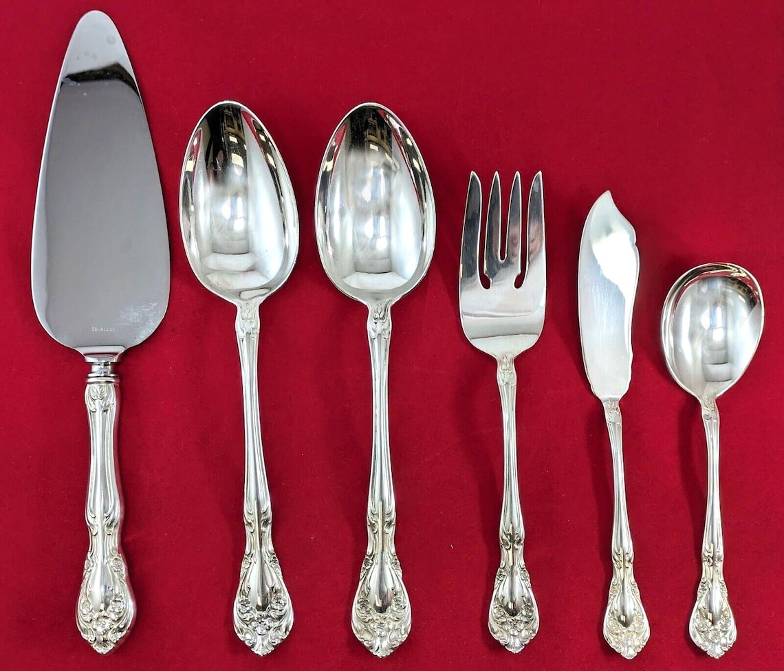 Alvin Chateau Rose Sterling Silver Flatware Set 66pcs, Service for 12 ...