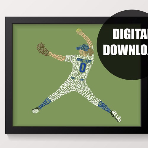 Baseball Word Art Printable Downloadable Print Digital - Etsy