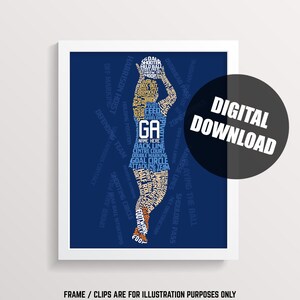 Netball Word Art Printable Customise With Name & Positon and - Etsy