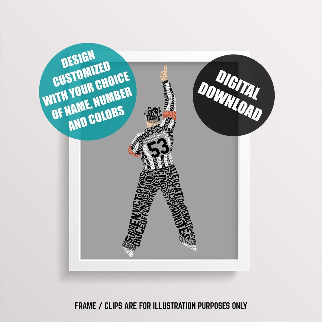 Hockey Referee Word Art Printable, Made to Order Digital Download ...
