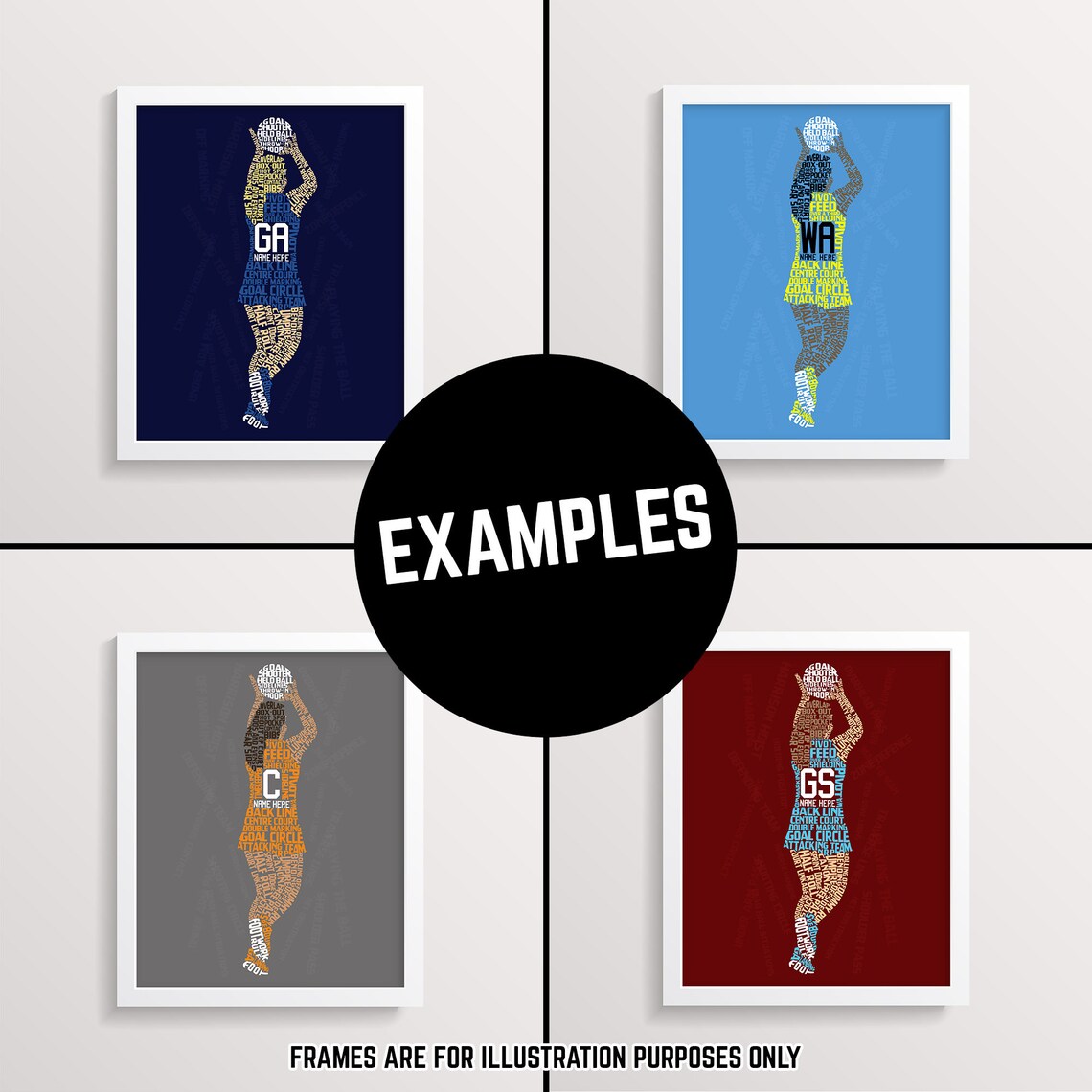 Netball Word Art Printable Customise With Name & Positon and - Etsy UK