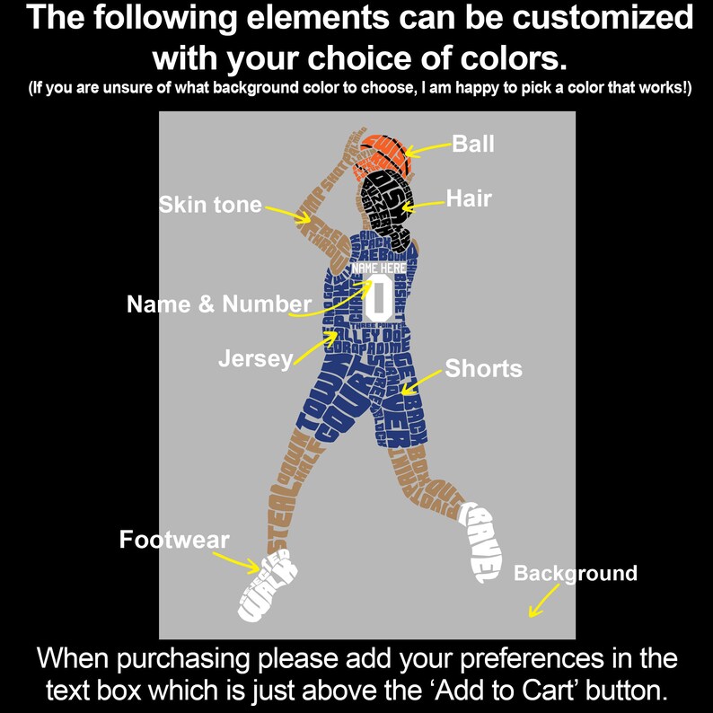 Basketball Word Art Printable Customize With Name & Number - Etsy