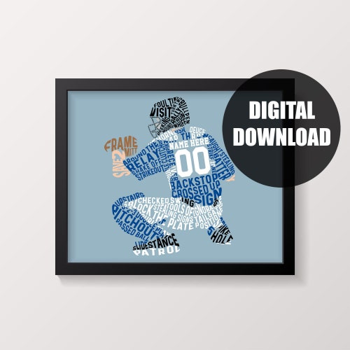 Baseball Word Art Printable Downloadable Print Digital - Etsy