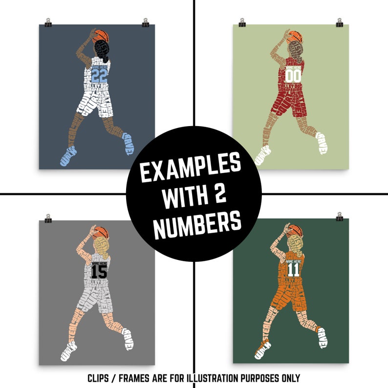 Basketball Word Art Printable Customize With Name & Number - Etsy