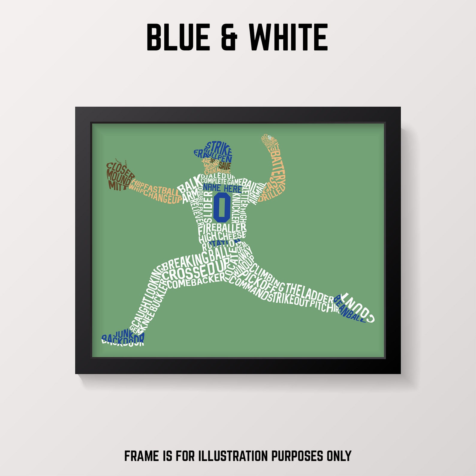 Baseball Pitcher Word Art Printable Available With Any Name & | Etsy